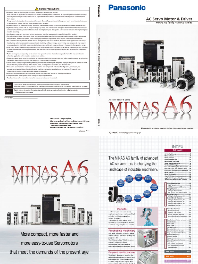 Minas-A6 CTLG e | PDF | Electric Motor | Electrical Connector