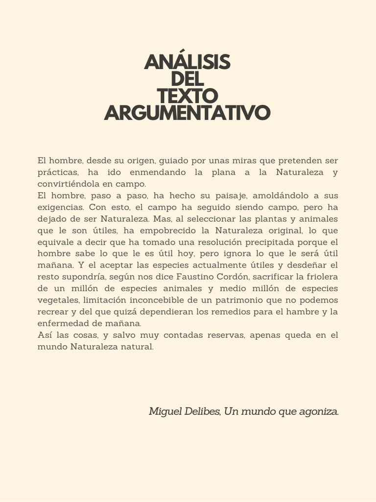 ANALISIS DE TEXTO ARGUMENTATIVO | PDF