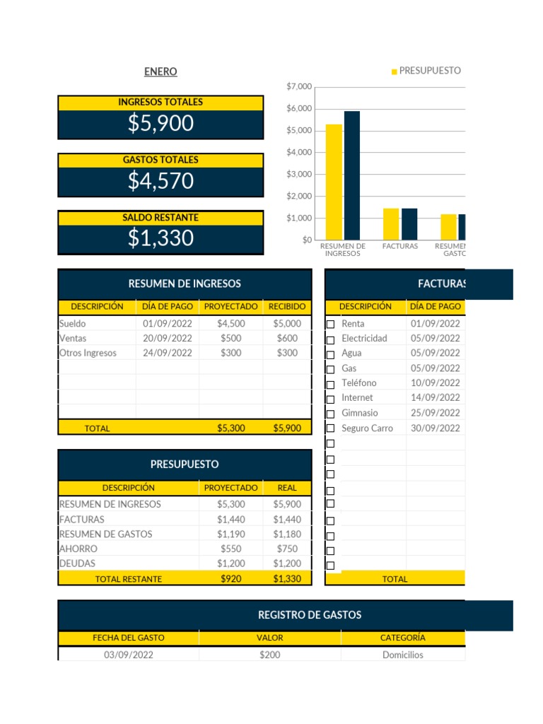 Plantilla Finanzas Personales | PDF | Finanzas personales | Industrias ...