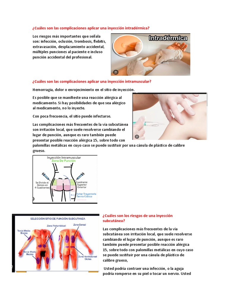 Complicaciones de Inyecciones Médicas | PDF | Inyección (medicina ...
