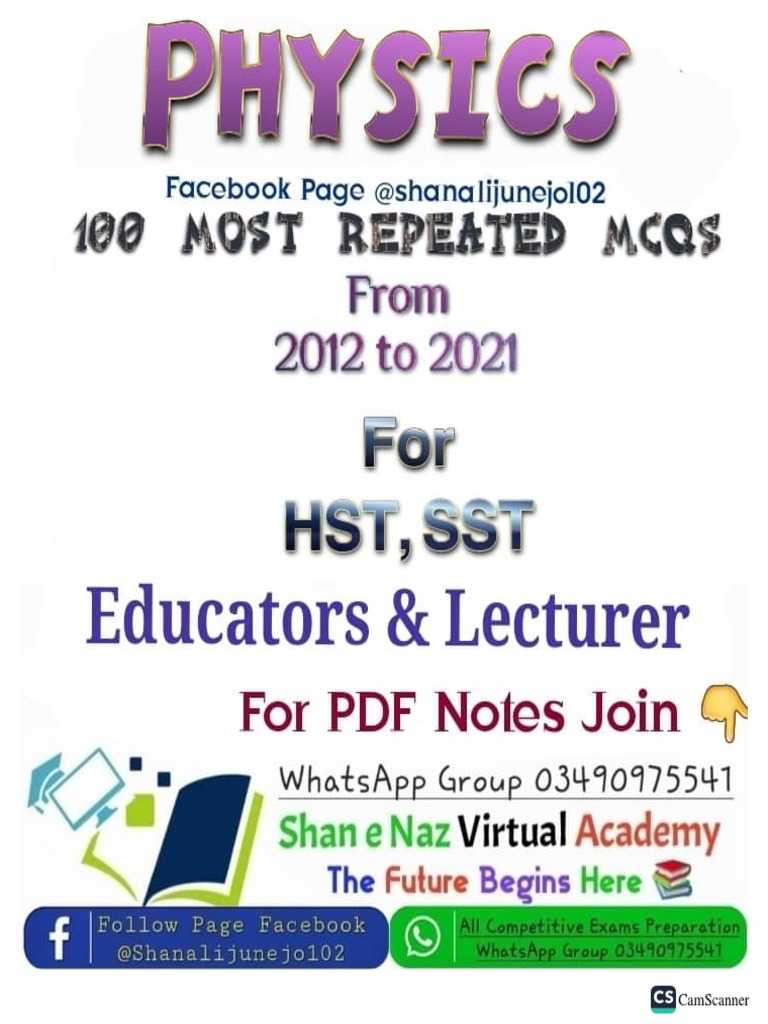 100 Physics Most Repeated One Liner | PDF