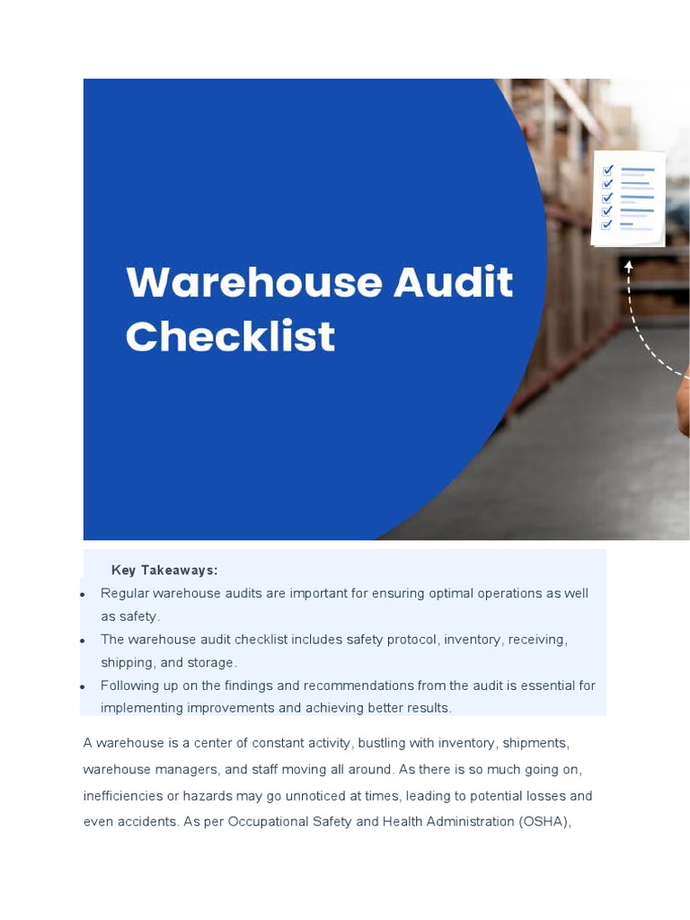 WH Audit | PDF | Warehouse | Inventory