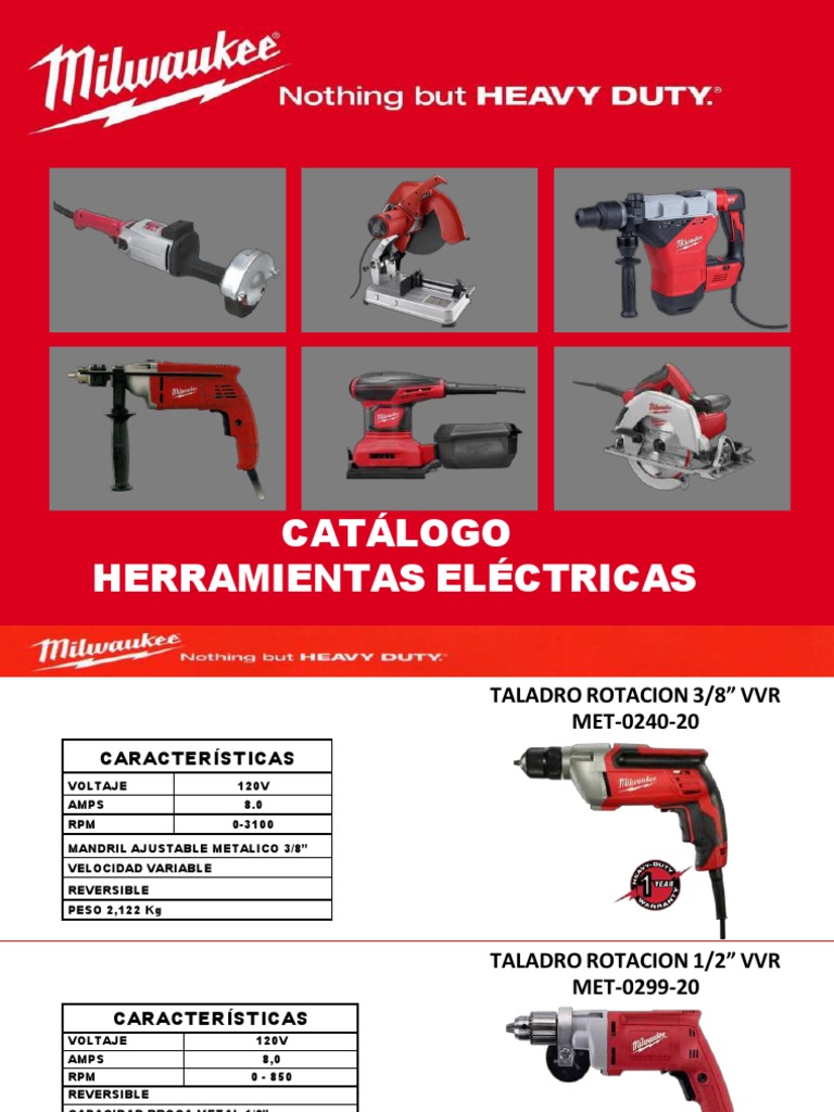 El Club de Las Herramientas, Catalogo Milwaukee BD | PDF | Perforar | Metalurgia