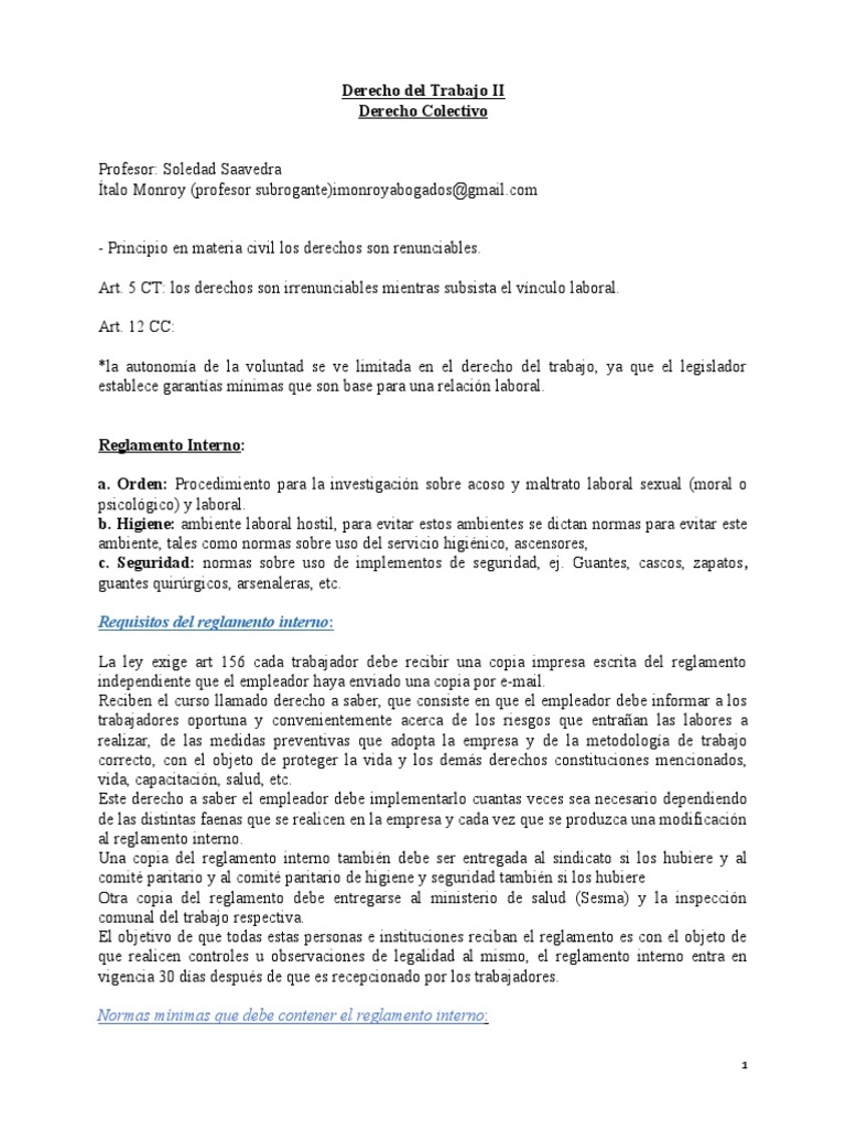Derecho Del Trabajo II | PDF | Sindicato | Derecho laboral
