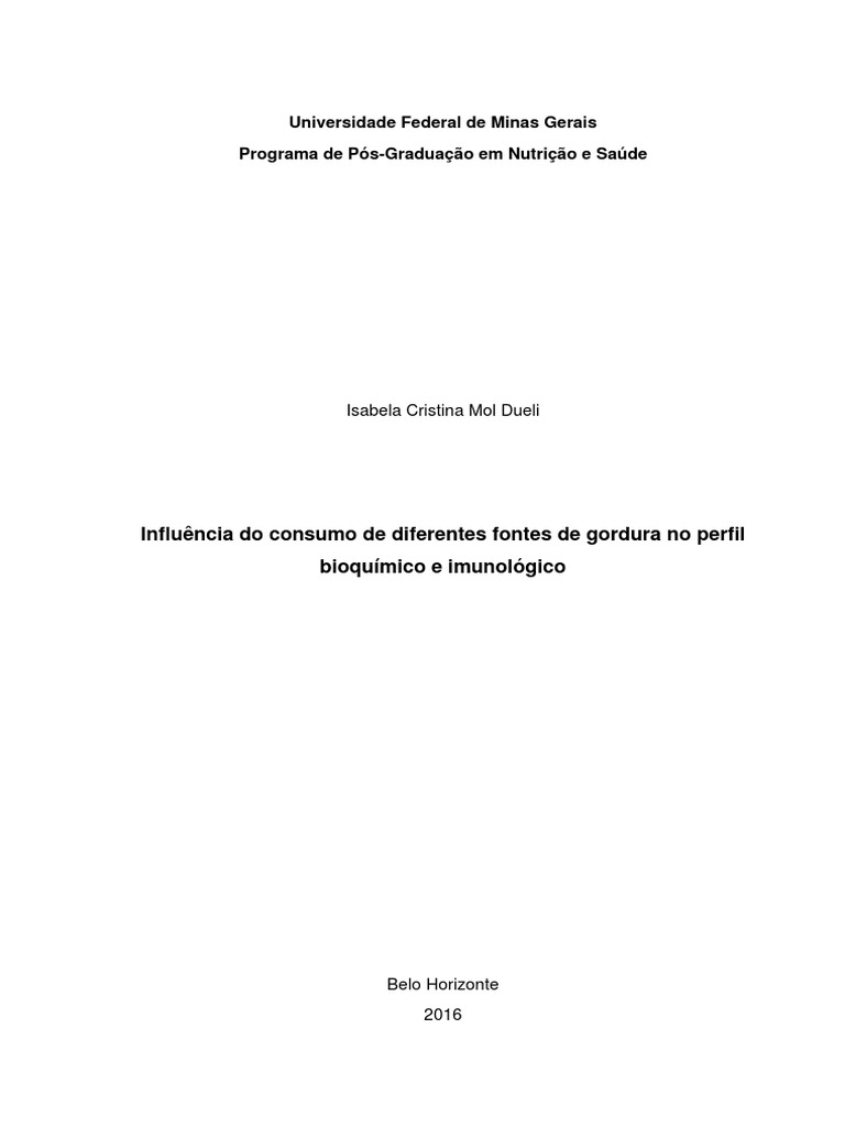 Isabela Cristina Mol Dueli | PDF | Leptina | Obesidade