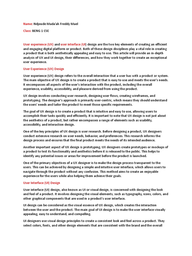 Understanding UX and UI Design Essentials | PDF | User Interface Design ...