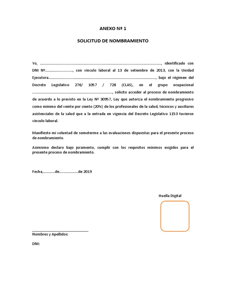 5 ANEXO #1 Solicitud de Nombramiento | PDF