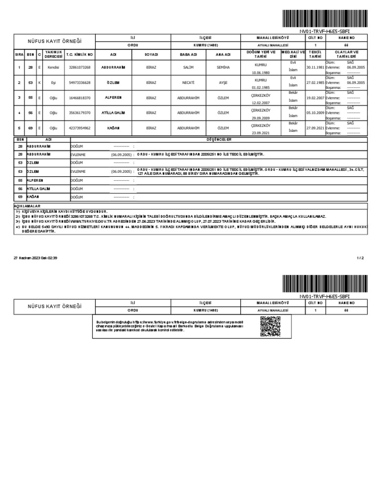 nufus-kayit-ornegi (1) | PDF