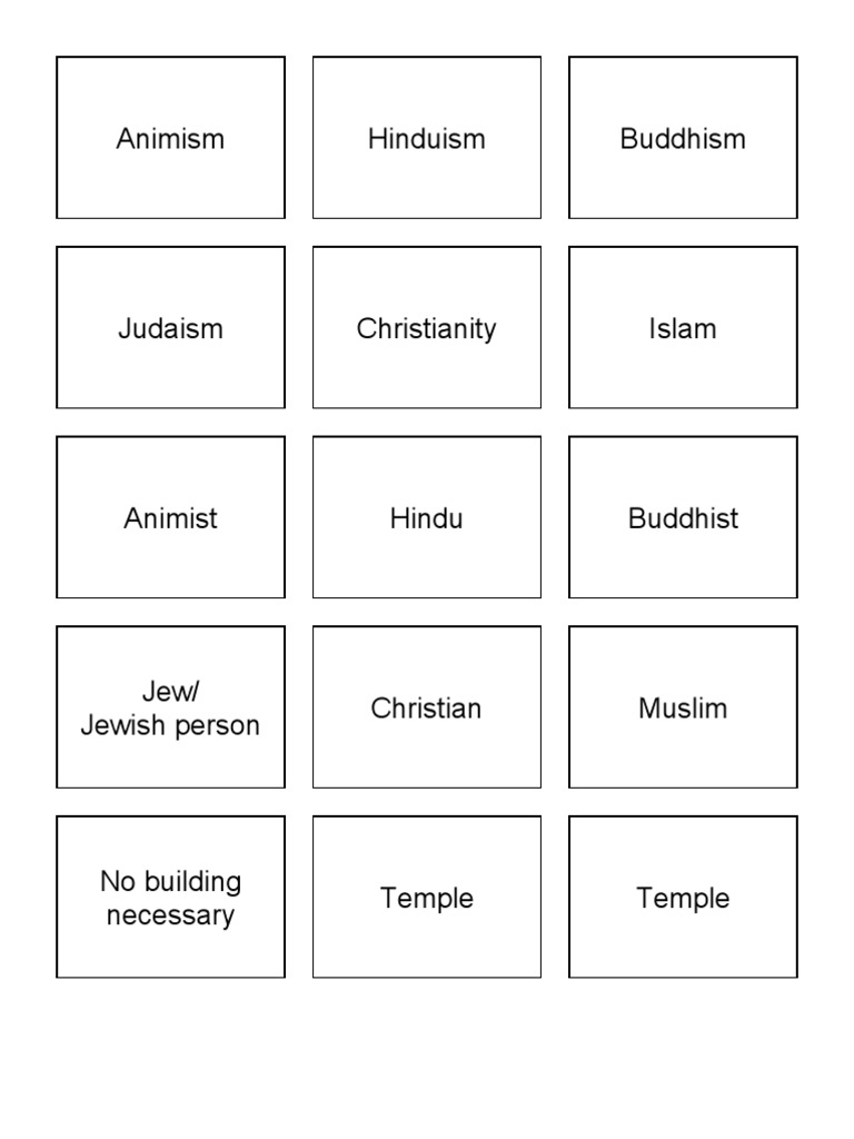 Religion Cards | PDF