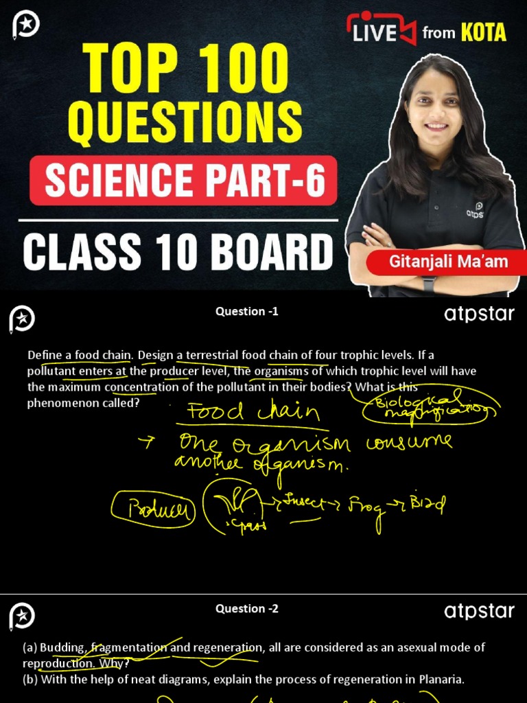 Top 100 Important Ques Part 6 Biology | PDF | Seed | Reproduction