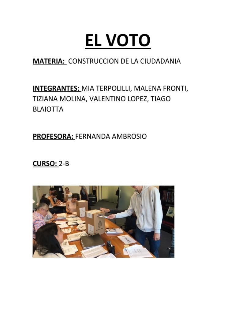 El Voto | PDF | Votación | Elecciones