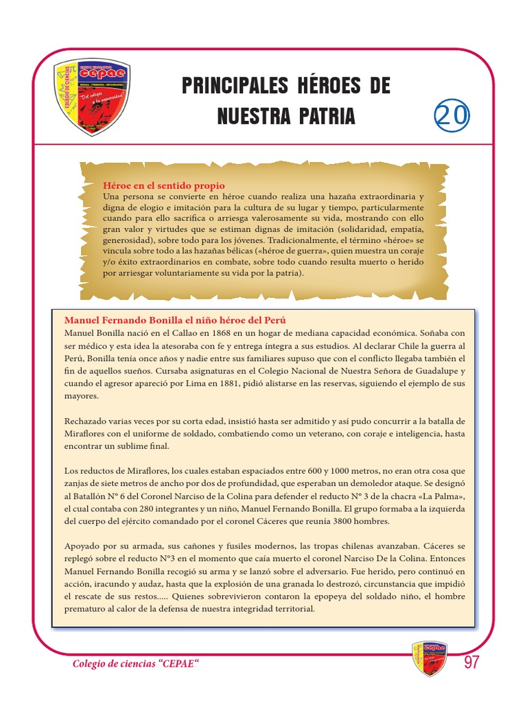 1 Dic - Principales Héroes | PDF | Perú | América del Sur
