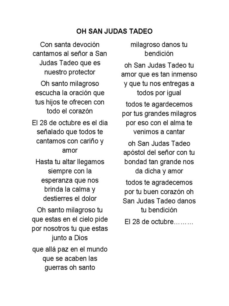 Oh San Judas Tadeo | PDF