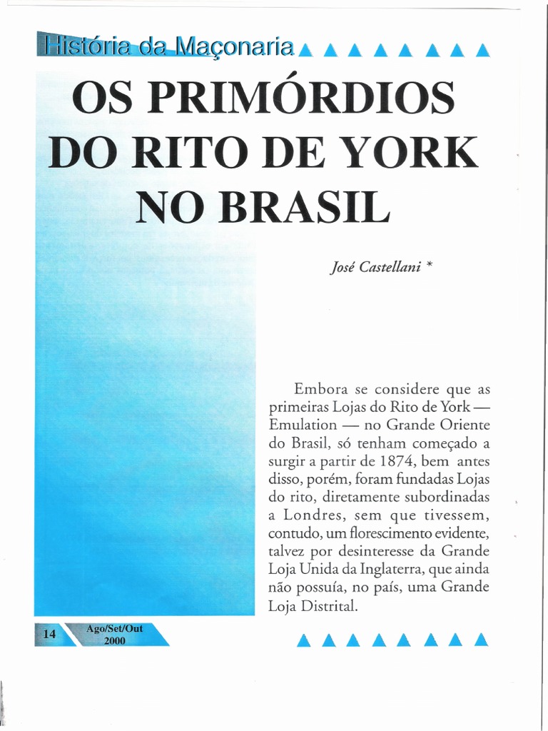 Rito de York no Brasil: História e Lojas | PDF | Loja Maçônica | Brasil
