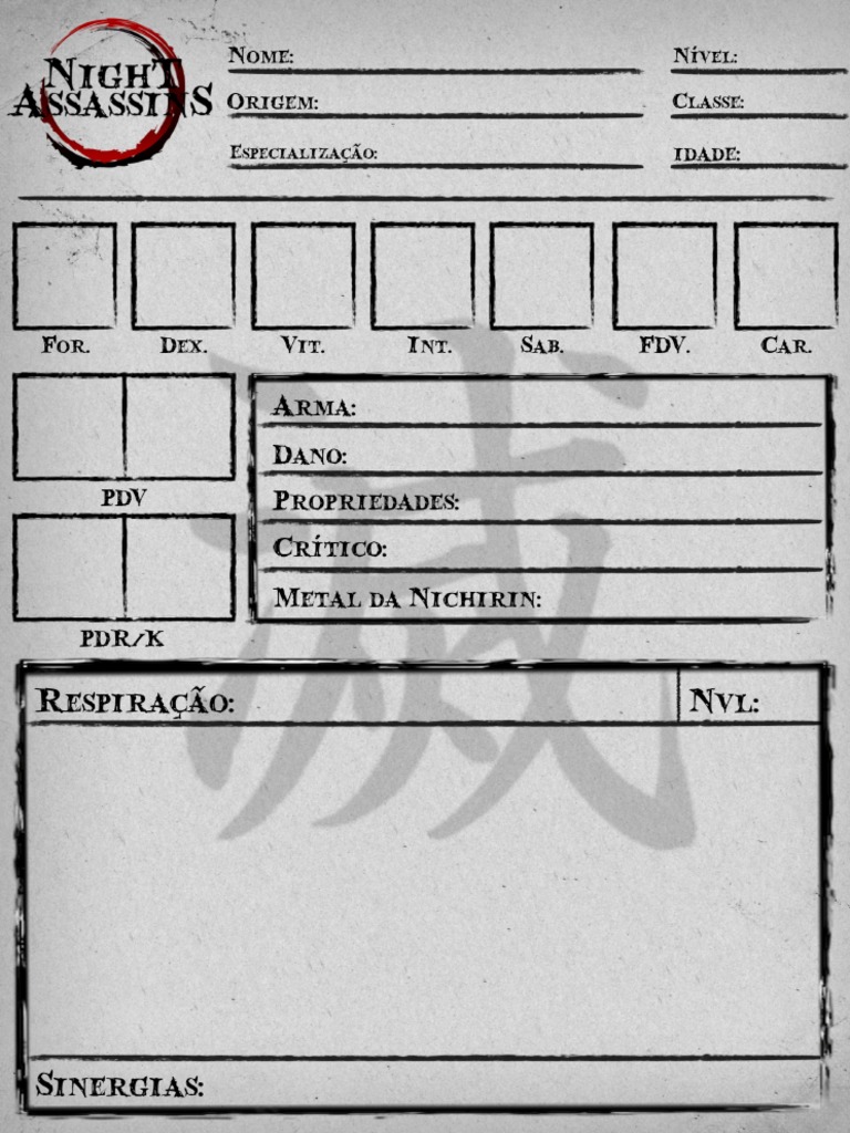 Yussuma_-_SLAYER_Night_Assassins_Ficha_2.4 | PDF