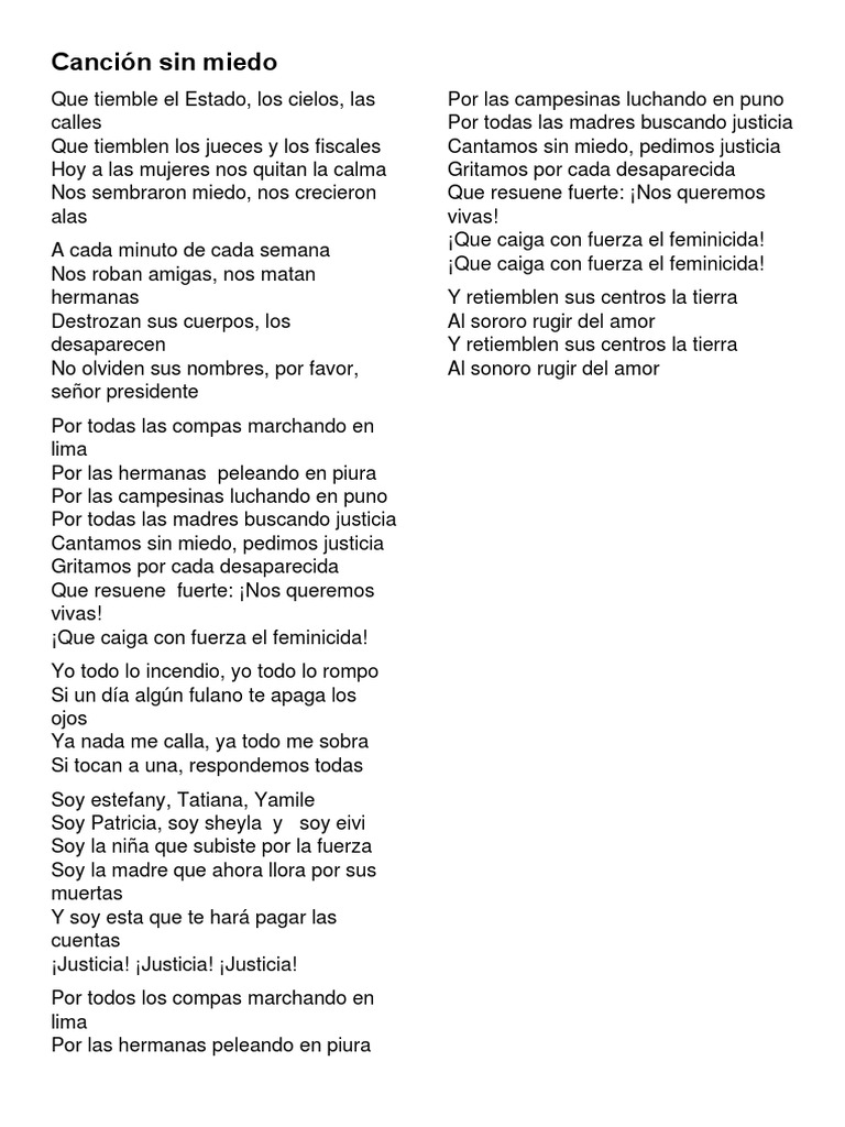 Canción Sin Miedo | PDF