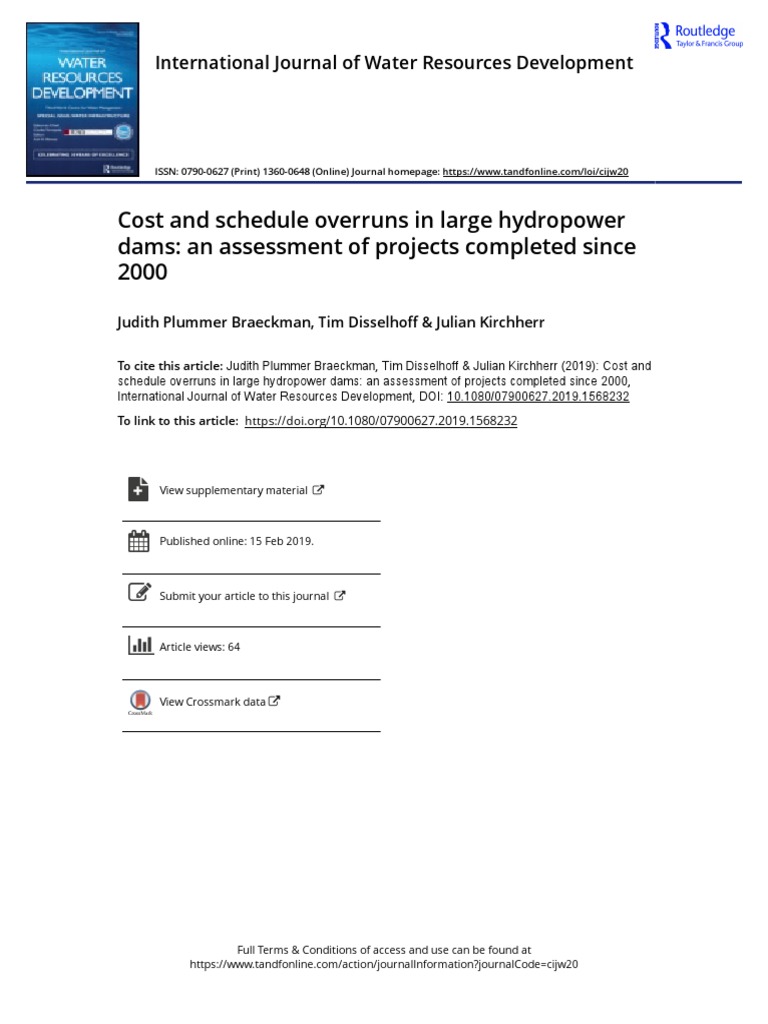 Cost and Schedule Overruns in Large Hydropower Dams An Assessment of ...