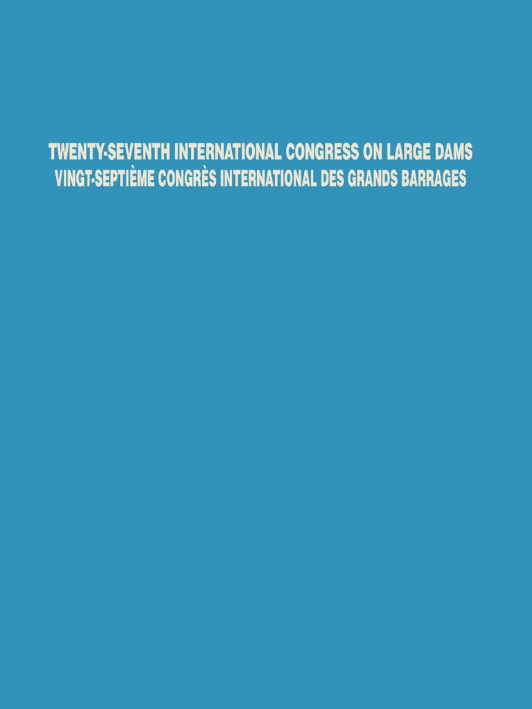 ICOLD - Twenty-Seventh International Congress On Large Dams - Vingt ...