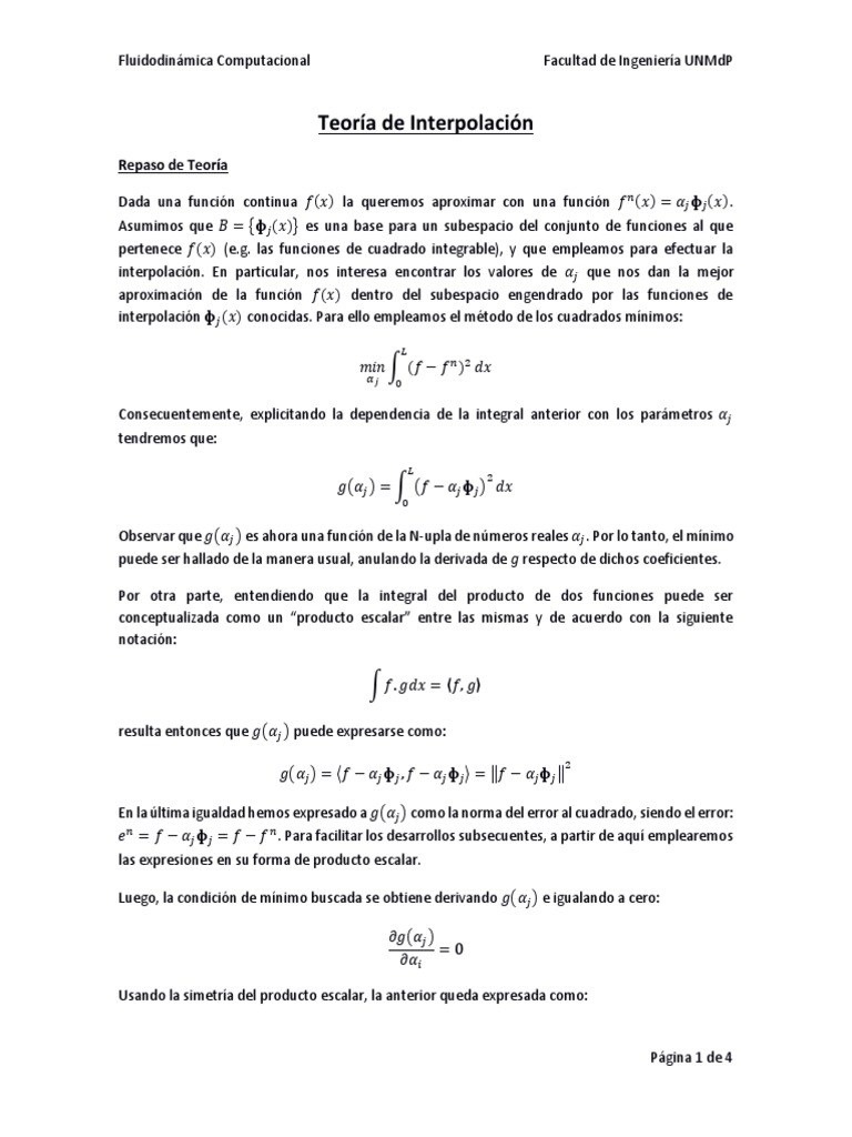Teoría de Interpolación | PDF | Integral | Ecuaciones