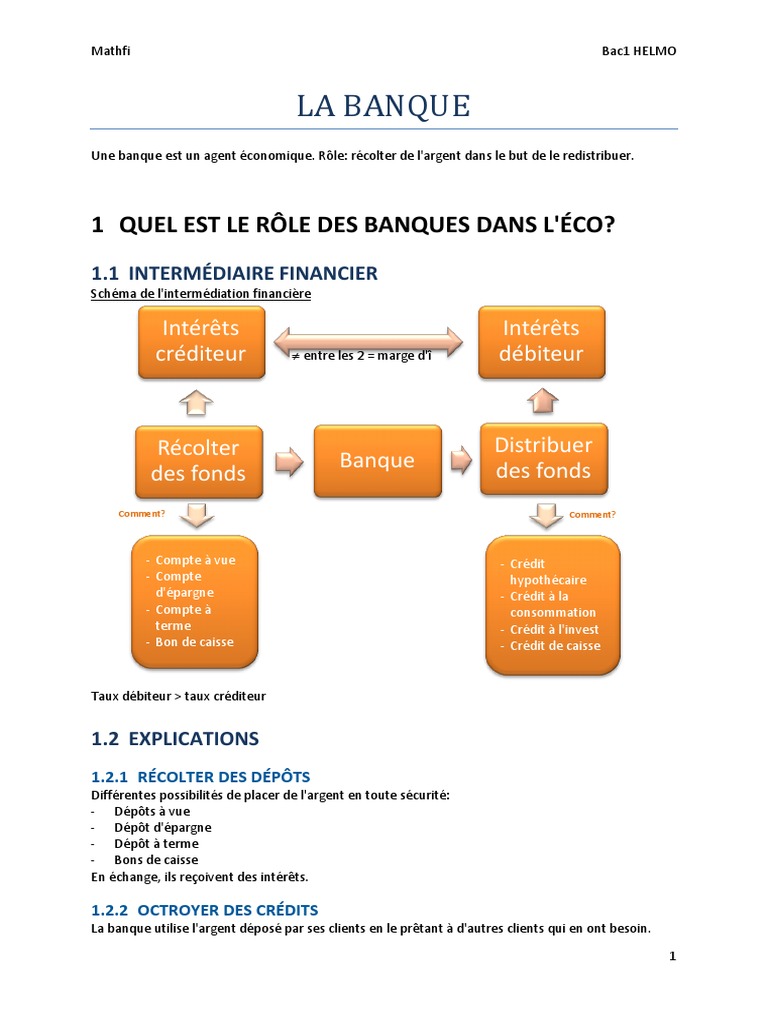 Rôle et Fonctionnement des Banques | PDF | Obligation (Finance ...