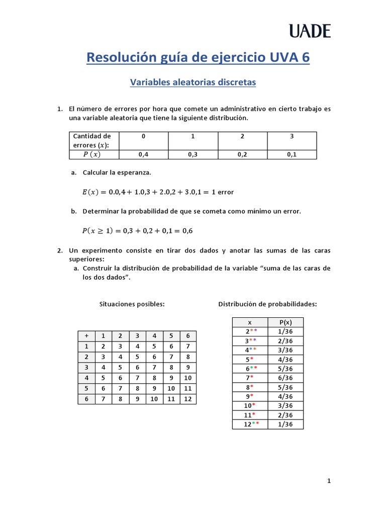 Probabilidades y Esperanzas en Estadística | PDF | Variable aleatoria ...