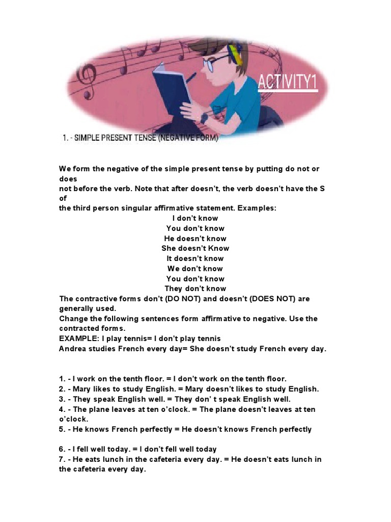 Present Simple | PDF | Verb | English Language