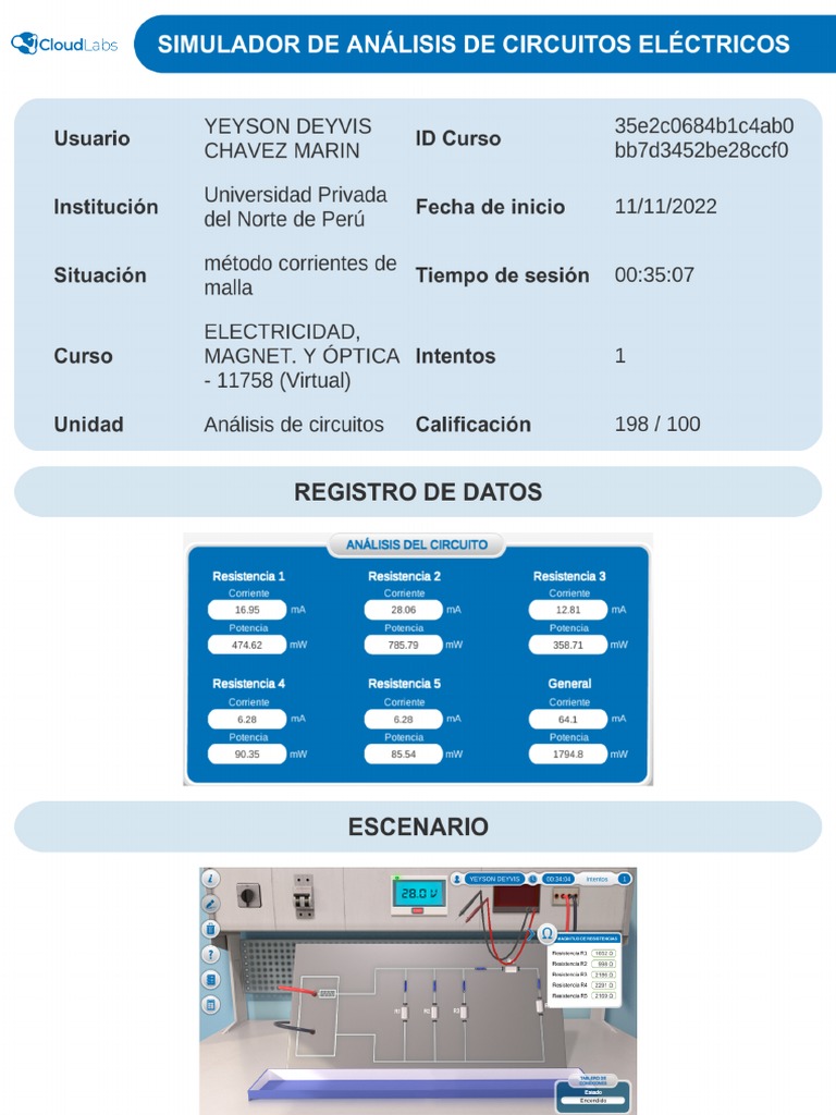 Simulador Análisis de Circuitos Eléctronicos | PDF