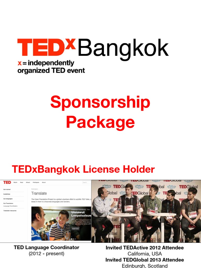 TEDxBangkok Sponsorship Pack | PDF