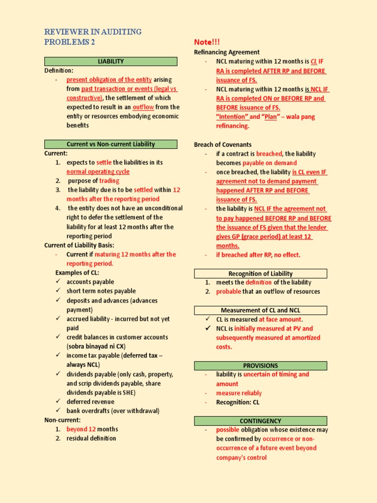 Aud Prob 2 Reviewer BDF | PDF | Income | Taxes