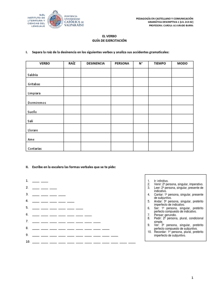 Práctica del Verbo en Español | PDF | Verbo | Morfología