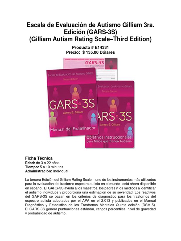 GARS-3S Ficha Técnica y Descripción | PDF | Espectro autista | Validez ...