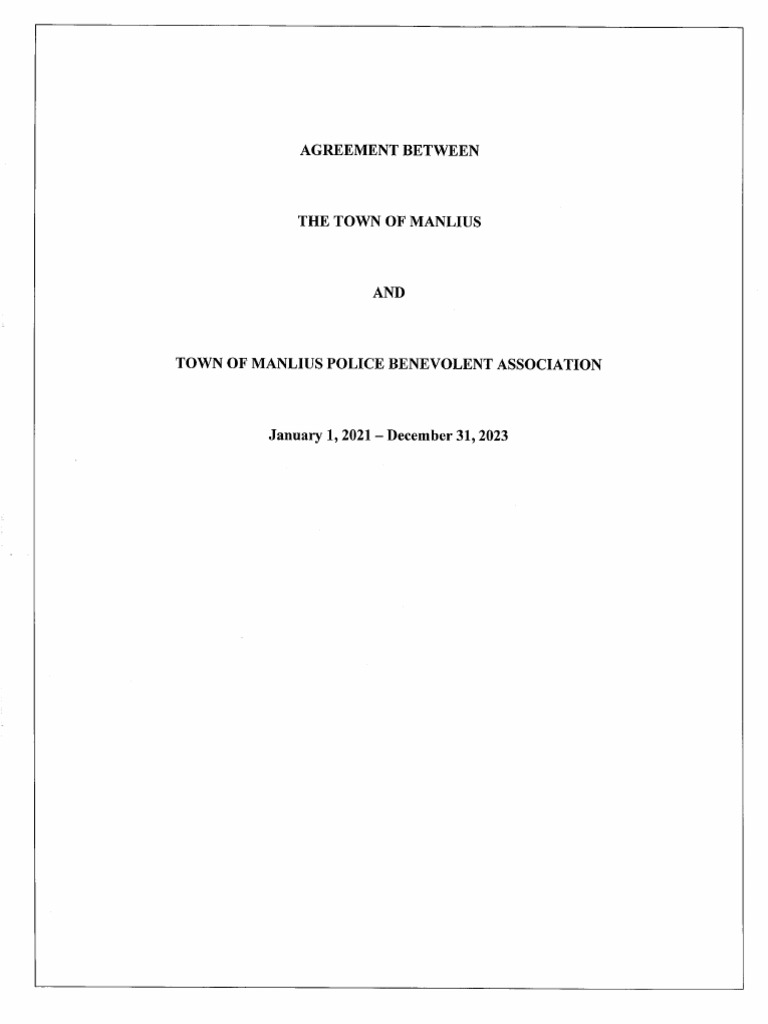 Police PBA Contract TownofManlius - P - 2023 | PDF