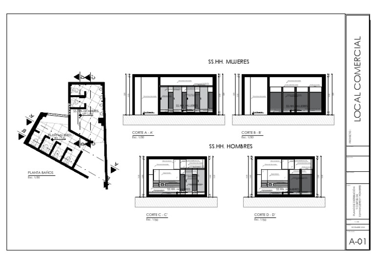 CORTE DE BAÑOS+PLANTA-Layout1 | PDF | Diseño arquitectonico | Arquitectura