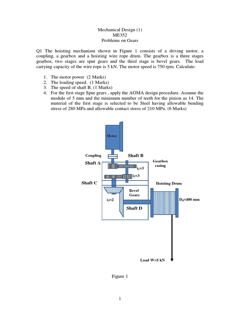 Gear Problem 1 | PDF | Gear | Belt (Mechanical)