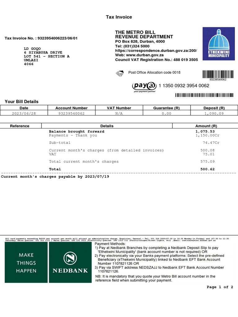 Tax Invoice: Your Bill Details | PDF | Value Added Tax | Invoice