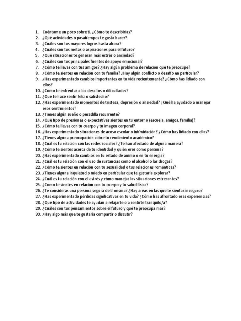 Entrevista A Adolescente | PDF