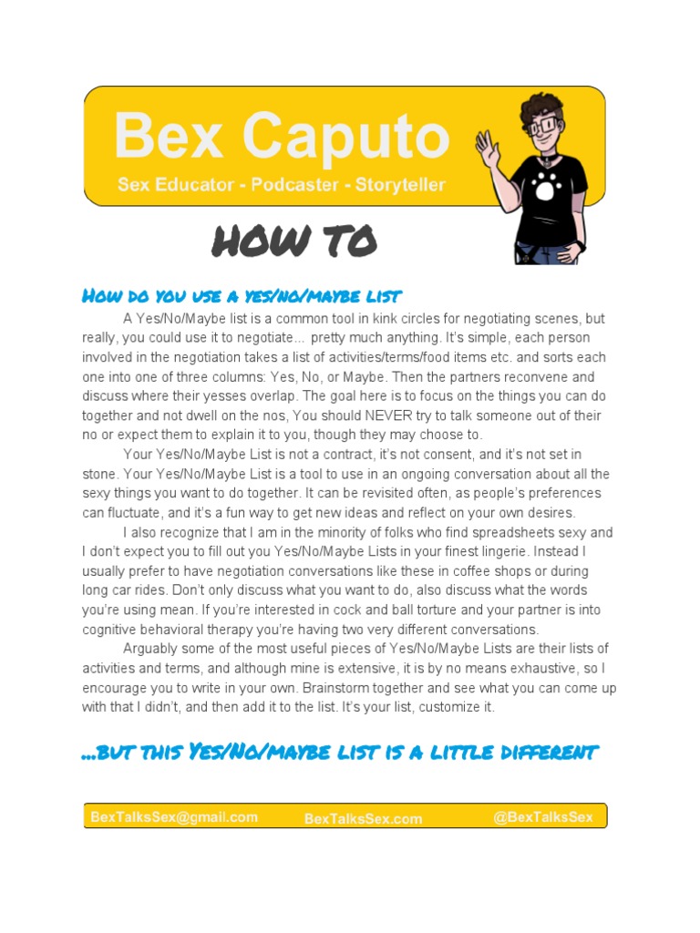 Bex Caputo Yes No Maybe | PDF | Fellatio | Orgasm