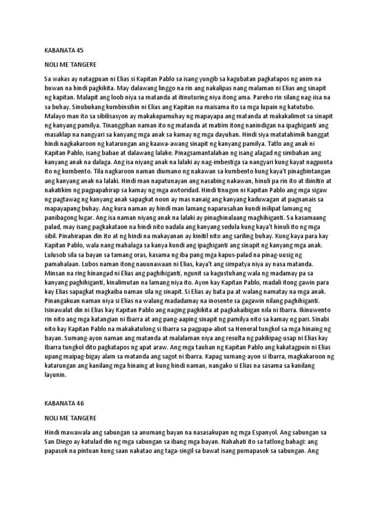 Buod Kabanata 45-50 | PDF