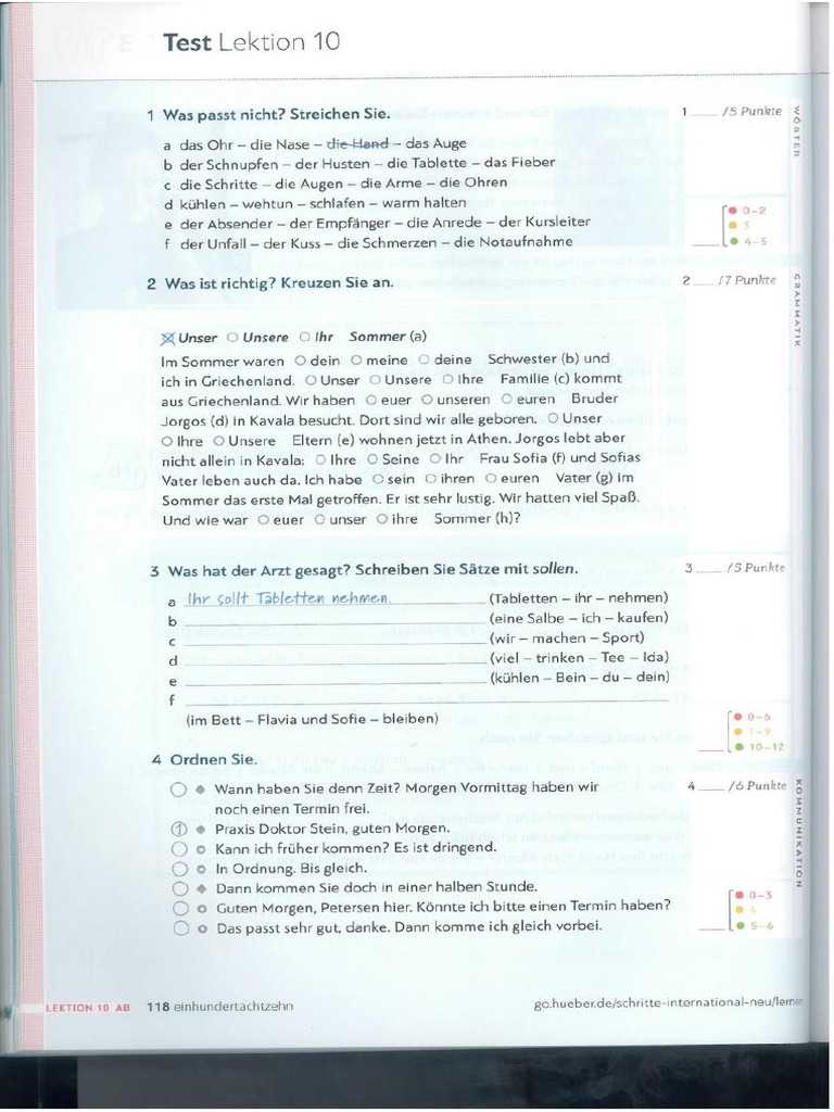 Schritte-international-neu A1.2 text lek 10 | PDF