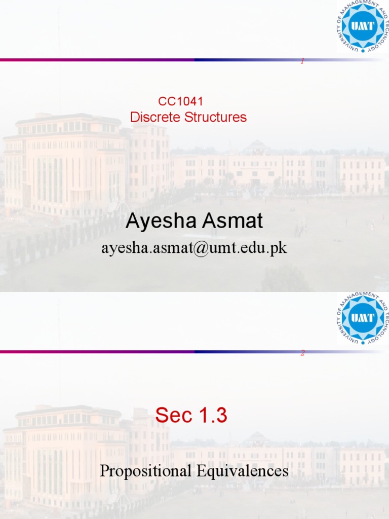 Ex 1.3 Propositional Equivalences | PDF | Contradiction | Syntax (Logic)