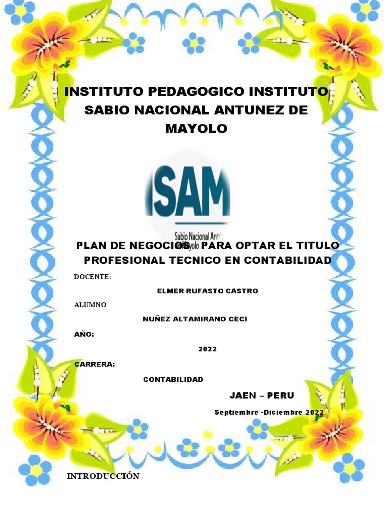 Instituto Pedagogico Instituto Sabio Nacional Antunez de Mayolo ...
