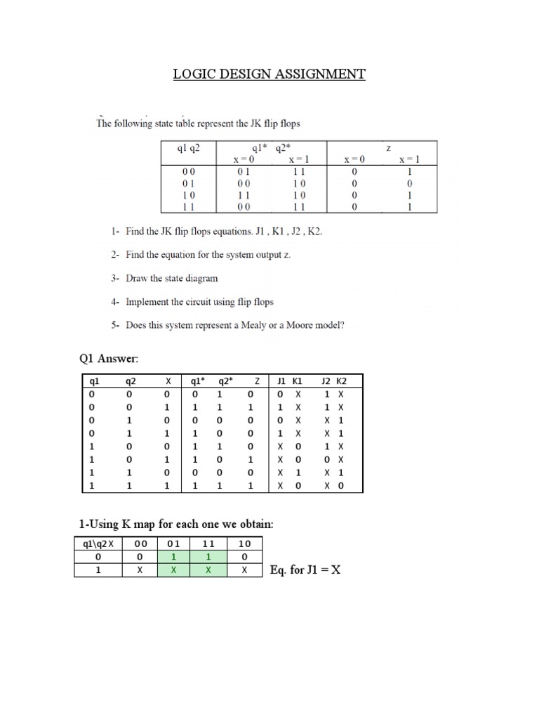 Logic Design Assignment | PDF | Computer Engineering | Electrical ... Logic Design Assignment | PDF | Computer Engineering | Electrical ...