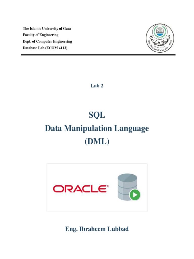 Lab 2 Data-Manipulation-LanguageDML | PDF | Sql | Data Management