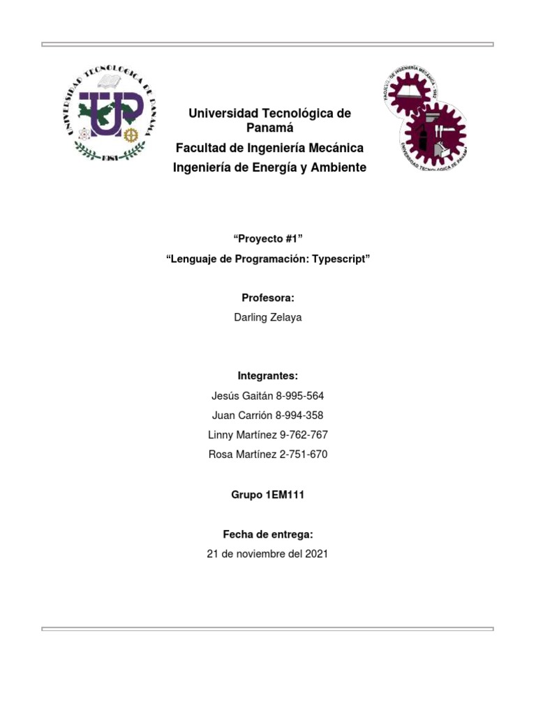 Proyecto de Investigacion Lenguaje Typescript | PDF | Script Java ... Proyecto de Investigacion Lenguaje Typescript | PDF | Script Java ...