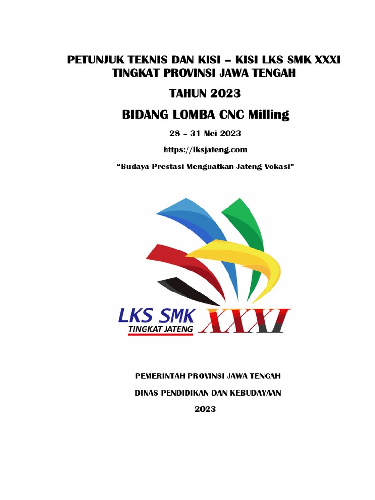 Petunjuk Lomba CNC Milling LKS Jateng 2023 | PDF