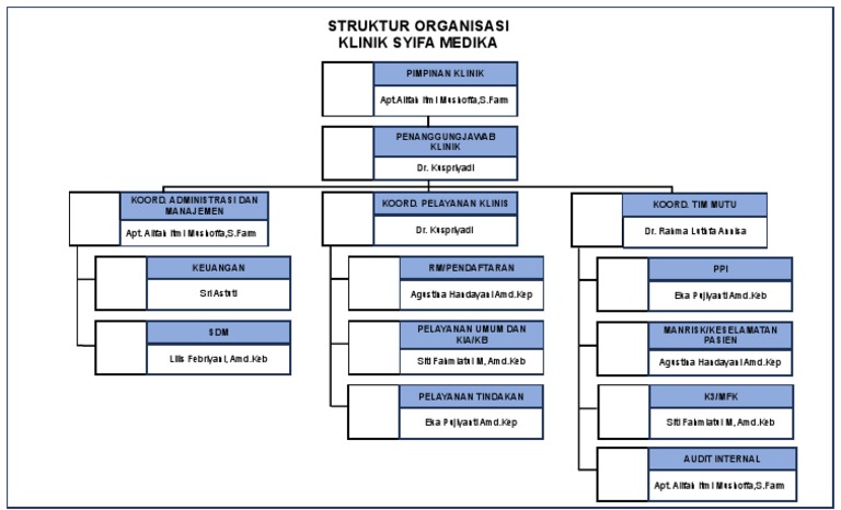 BAGAN STRUKTUR ORGANISASI KLINIK | PDF