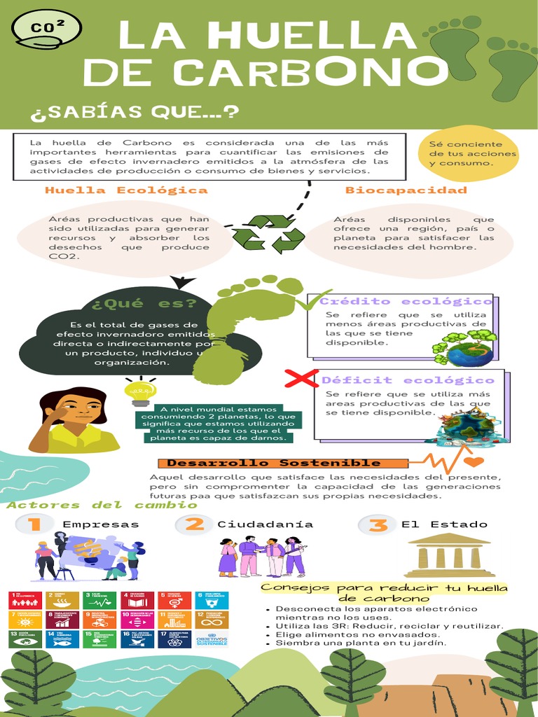 Infografía de La Huella de Carbono | PDF | Huella de carbono | Desarrollo sostenible