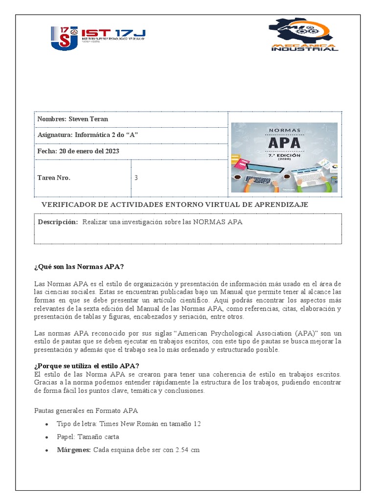 Formato | PDF | Estilo apa