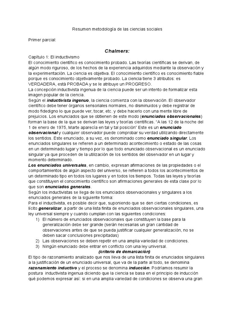 Resumen Metodología | PDF | Razonamiento inductivo | Razonamiento deductivo