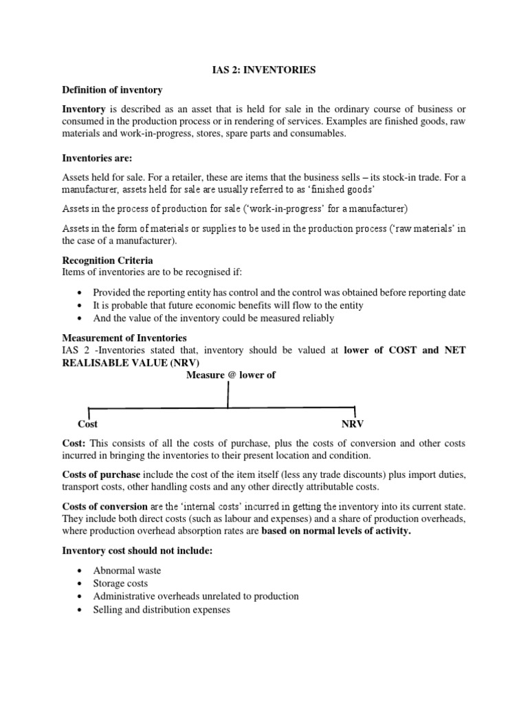 Ias 2 | PDF | Inventory | Cost
